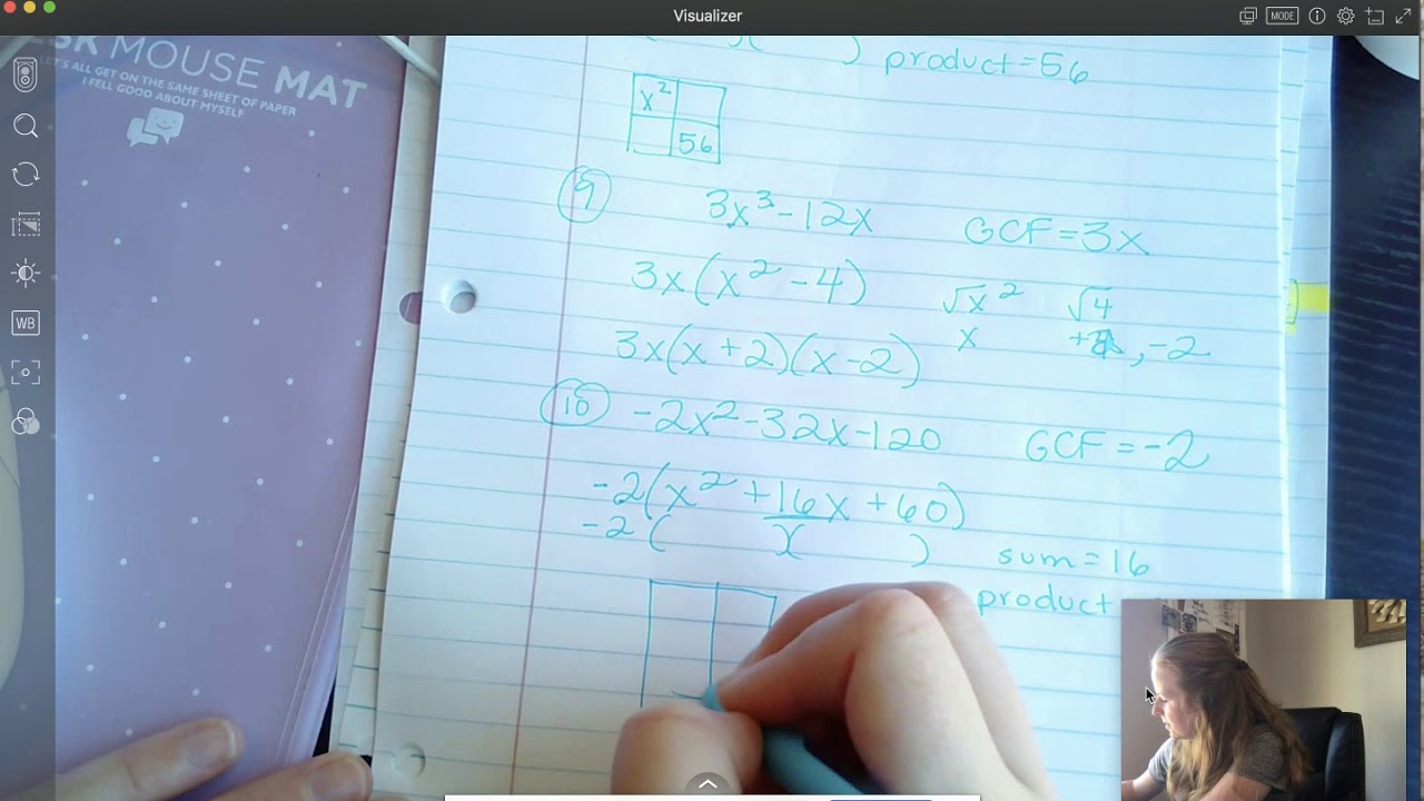 Factoring Quadratics Worksheet Help