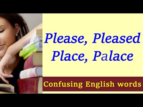 English words meaning Please Pleased Place Palace in Hindi Urdu with example sentences
