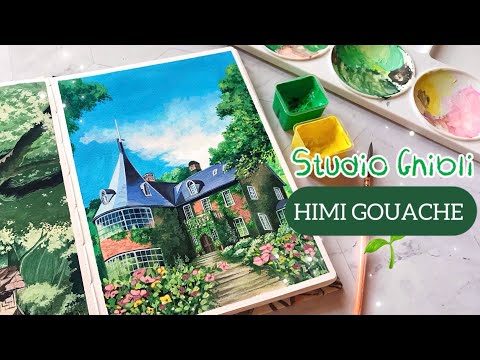 Studio ghibli painting tutorial / Kikiโs Delivery Service / Himi jelly gouache / Paint with me ๐ฑ