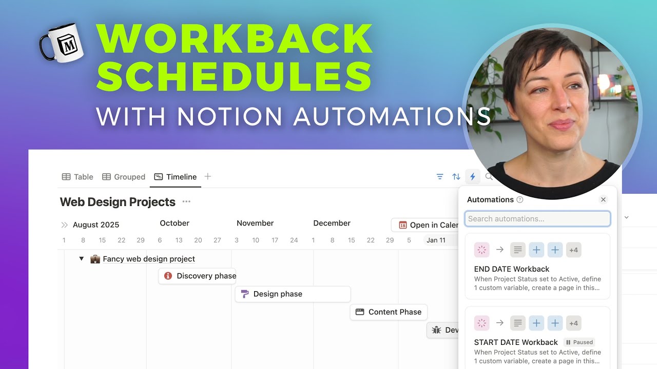 Workback Schedules with Notion Automations