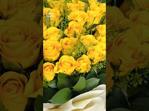 Yellow Rose Bouquet Symbolizes Strength and Nobility #flowers #yellowroses