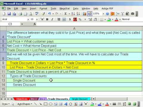 Excel Busn Math 43: Invoices & Trade Discounts