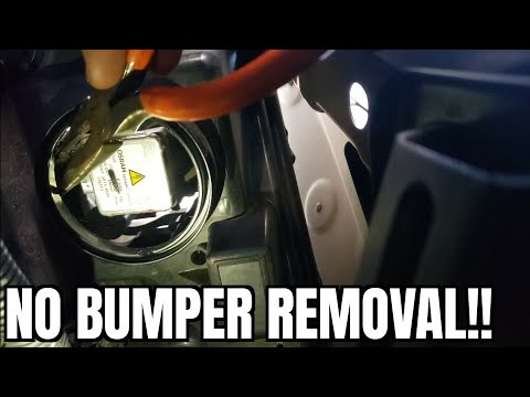 2009 2016 Lincoln MKS Headlight Bulb Replace How to 2010 2011 2012 2013 2014 2015 Without Bumper