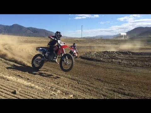 10 year old rides 450 dirt bike!