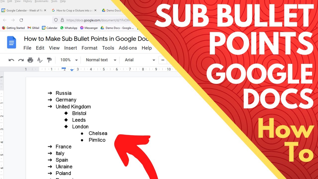 How to Make Sub Bullet Points in Google Docs