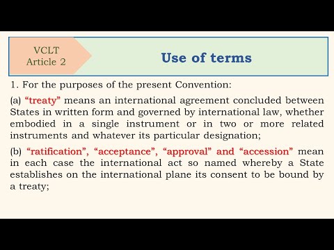 Treaty law convention, Article 2, Use of terms