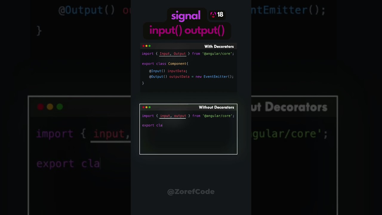 Angular 18 - Signal based input output #coding #angular