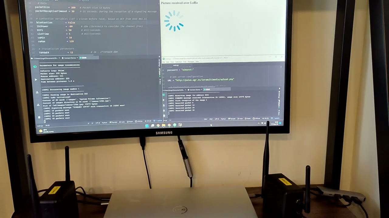 Sending an image over LoRa without contention