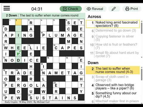 Daily Cryptic Crossword - 16 May, 2025 (The Struggle is Real)