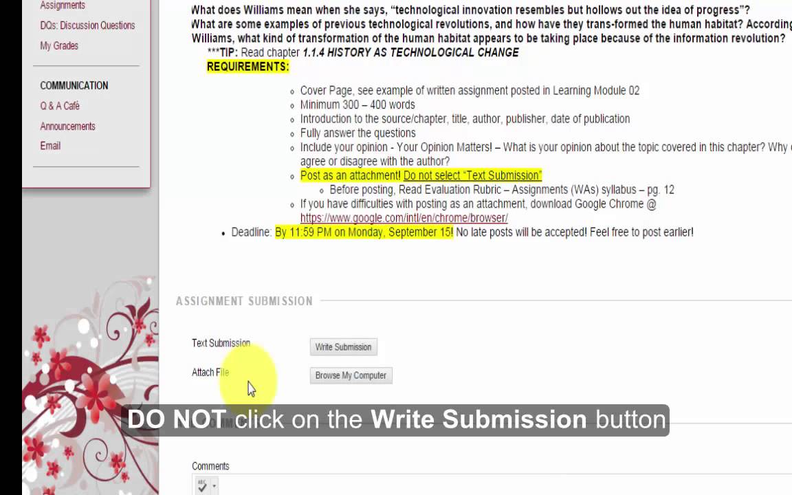 How to Submit an Assignment as an Attachment