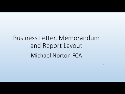 Letter, memorandum and report layouts