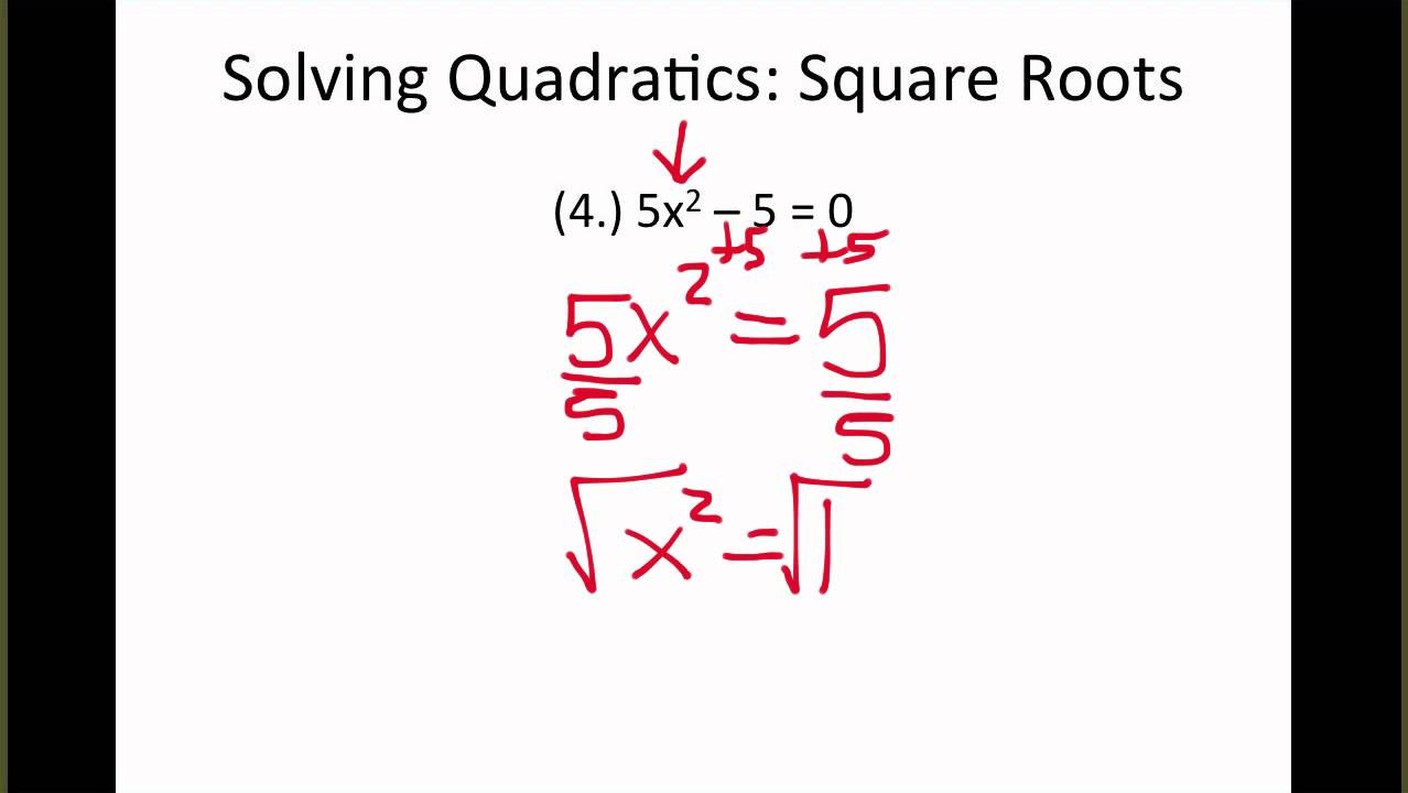MTH 122 - Solving Quadratics Using Square Roots