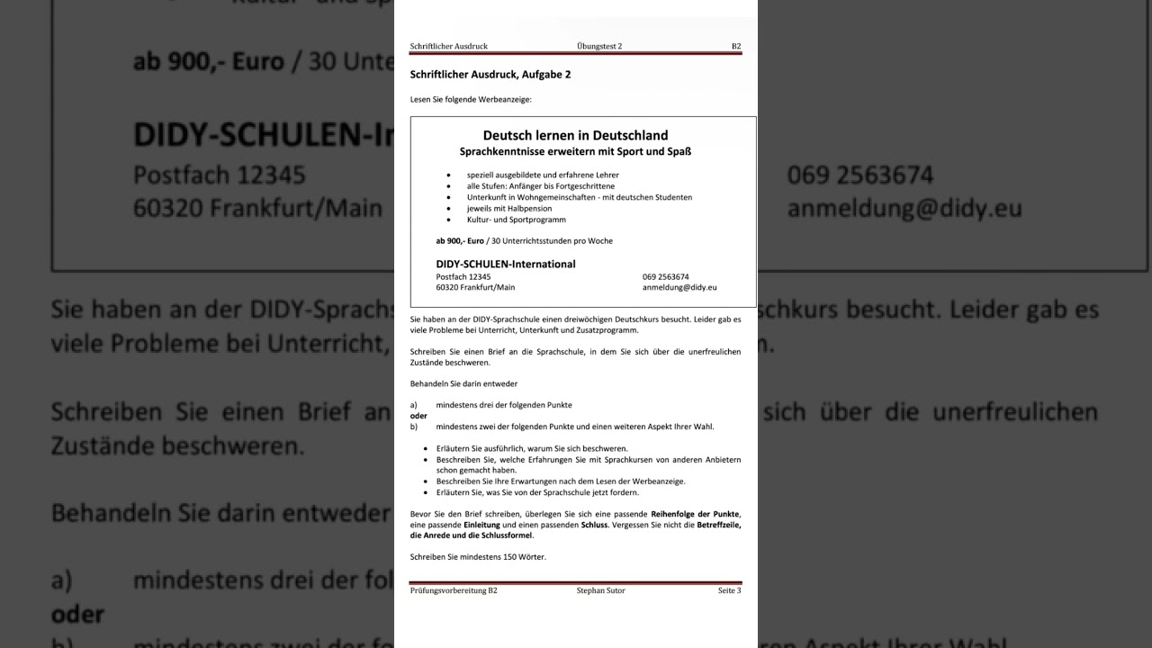 Schreiben Telc B2 - Beschwerde Brief #deutsch #prüfungsvorbereitung #surequestions