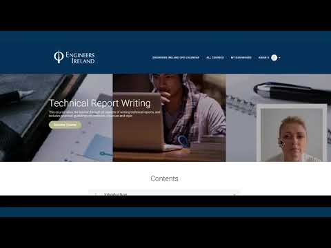 Technical Report Writing | Engineers Ireland eLearning Preview