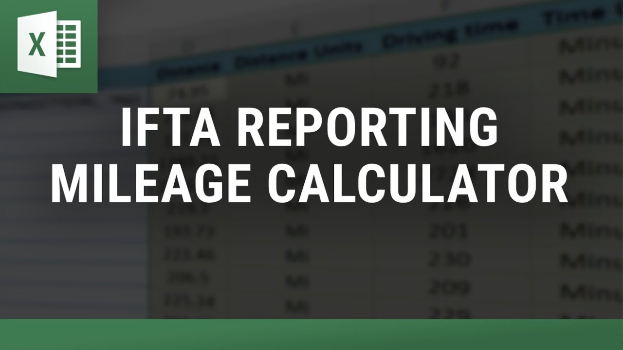 IFTA Reporting Mileage Calculator Excel Tool