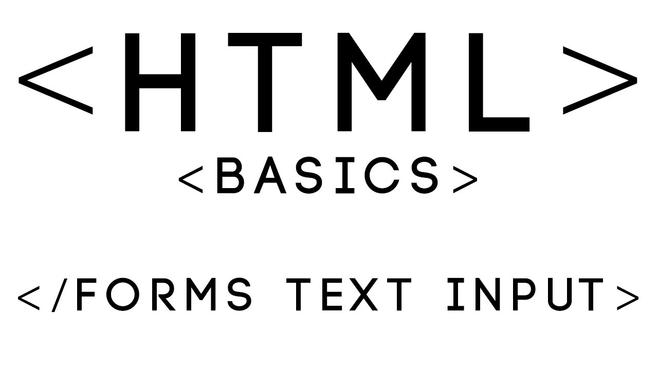 HTML Basics Tutorial 11 - Forms Text Input