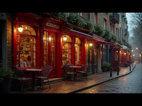 Lo-fi Jazz Evening in London – Cozy Rainy Street Ambience with Jazz Café Glow | Relax & Chill