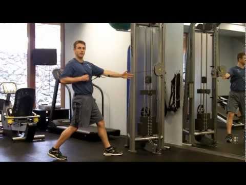 Standing cable row exercise for back and abdominal muscles