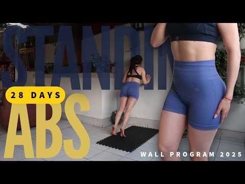 28-Day Standing ABS Workout at Home !NO FLOOR! - WALL PROGRAM 2025