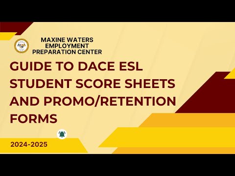 Guide to Completing DACE ESL Student Score Sheets and Promo/Retention ...