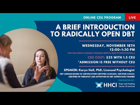 HHCI Webinars – A Brief Introduction to Radically Open DBT