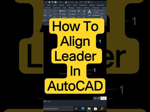 How To Align Leader In AutoCAD #autocad #autocaddrawing #autocadplan #autocadtutorial #shorts