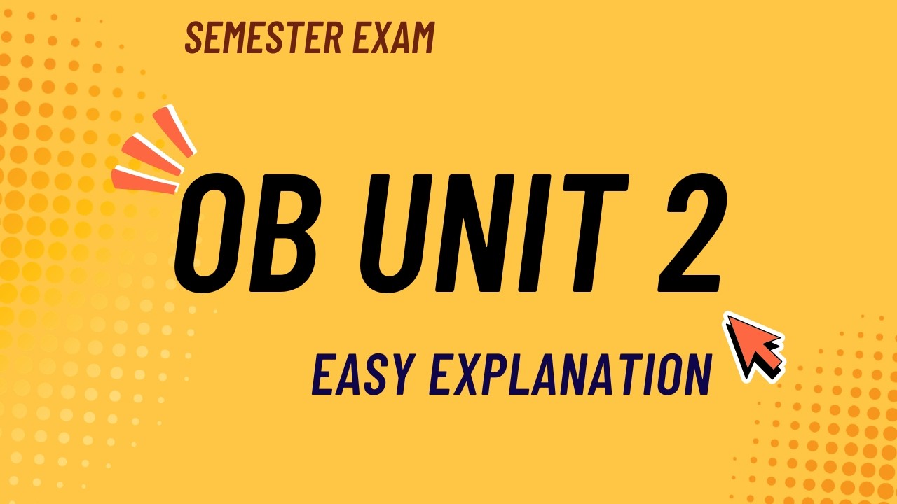 OB Unit 2 Individual Behaviour | Personality, Perception & Attitudes