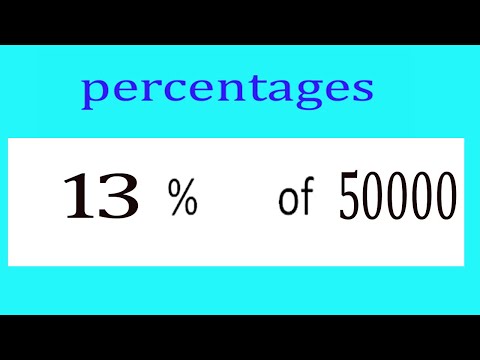 Percentages 13 Percentage(%) of 50000