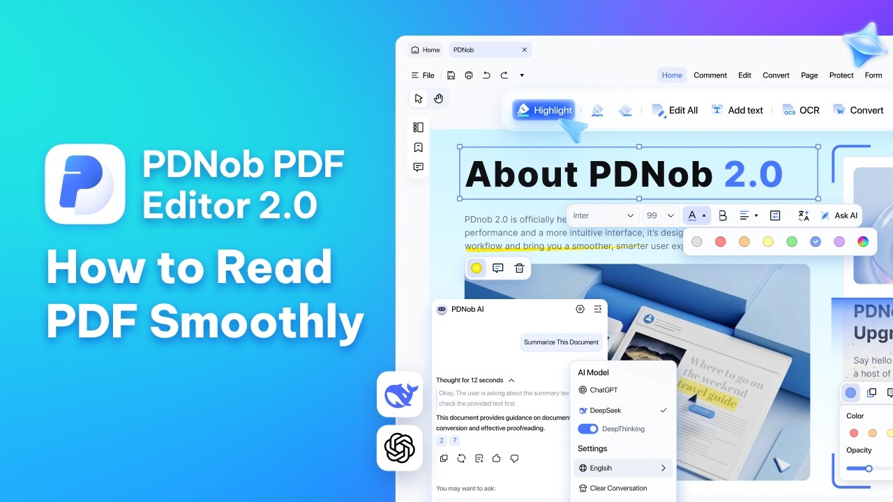 [PDNob PDF Editor 2.0] How to Read PDFs Smoothly | Night, Eye Care & Sepia Modes