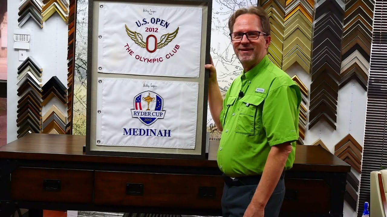 Turn Your Golf Memorabilia into Stunning Wall Displays. Custom framing collectable golf flags.