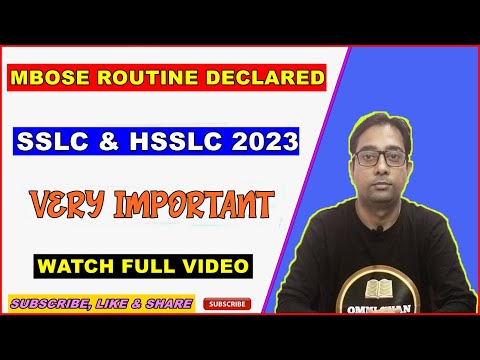MBOSE SSLC & HSSLC Routine 2023 Declared || MBOSE || Omni Gyan