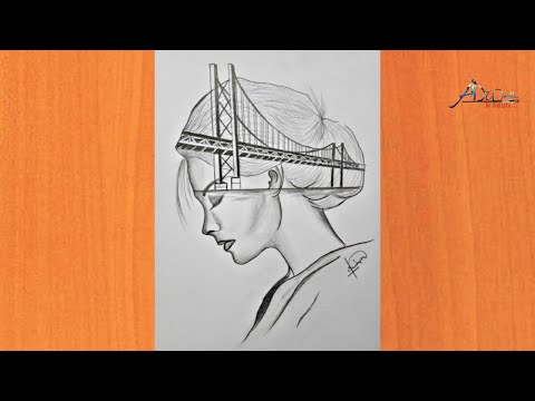 How to draw pencil drawing/ double exposure art double meaning & Deep meaning art step by step