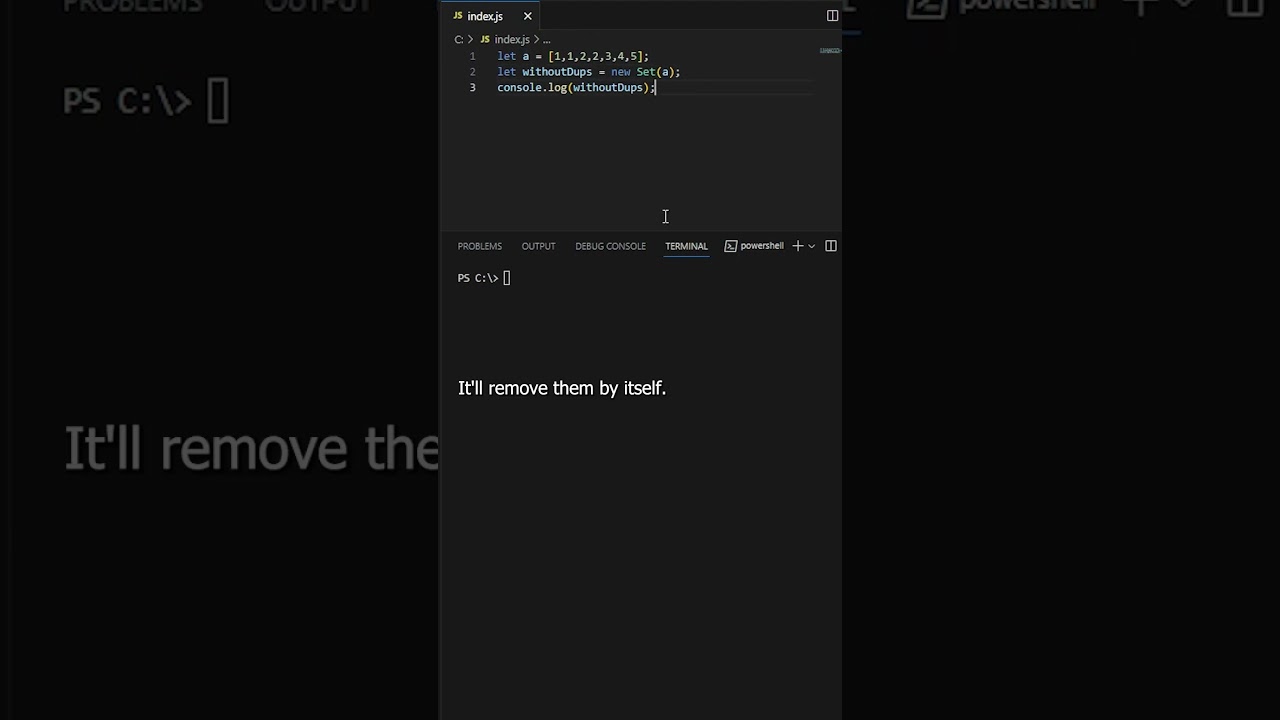 Interview Question Removing Duplicates 🧑‍🤝‍🧑From Array JavaScript Sets Easy Clean way iterable sets