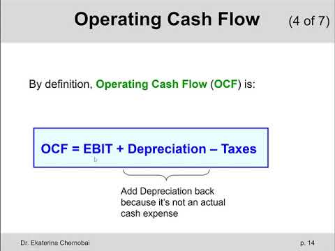(4 of 14) Ch.10 - Operating cash flow (OCF): explanation & example