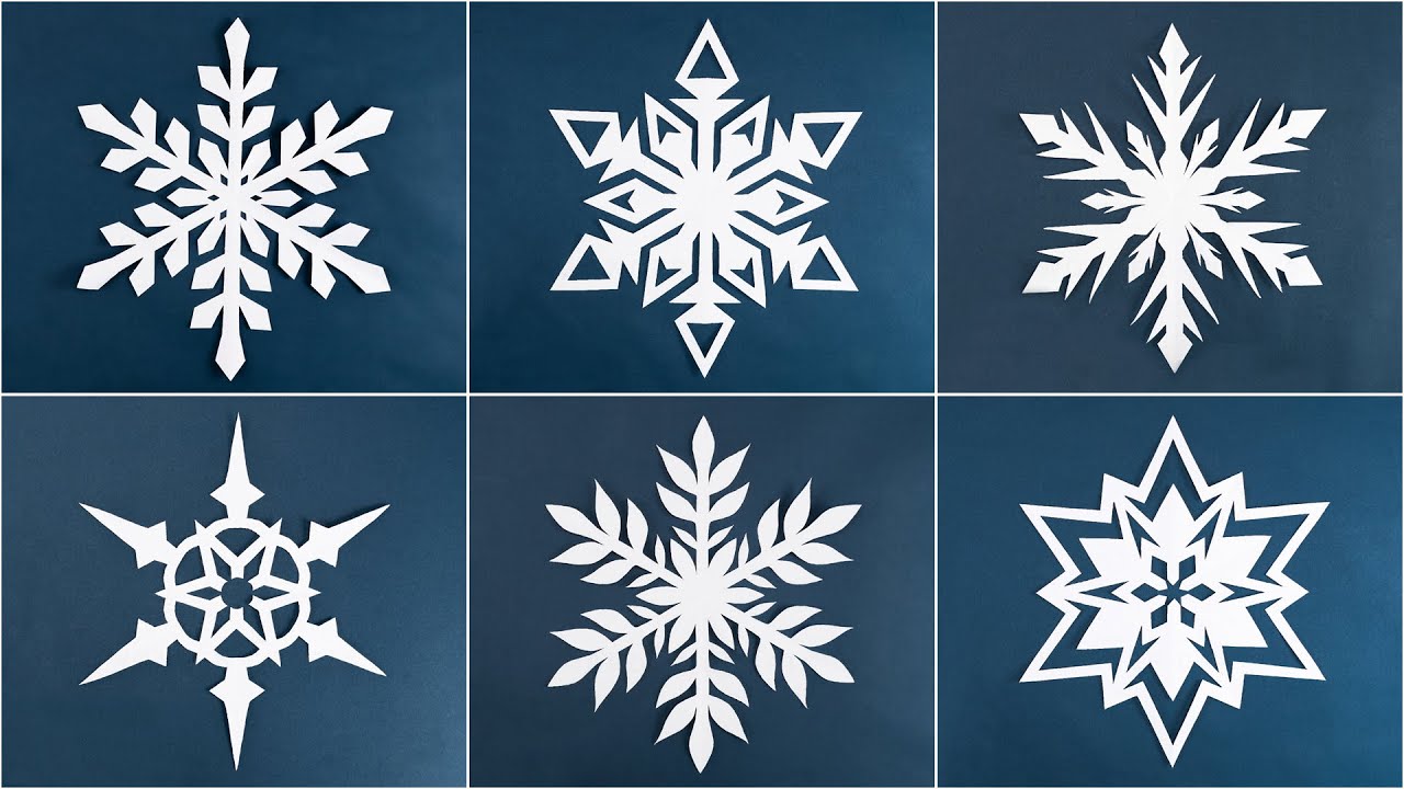 Top 6 Paper Snowflakes for Christmas - Christmas Decorations - How to cut Snowflakes