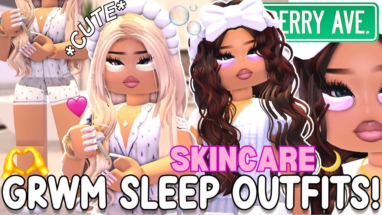 Coastal TEEN GIRL AND MOM SKINCARE GRWM MATCHING PAJAMAS Outfit Codes For Berry Avenue!