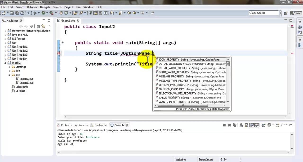 Java Tutorial - Accepting input via GUI Input Dialog