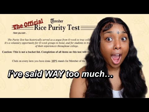 SHOWING MY IMPURITIES WITH THE PURITY TEST…