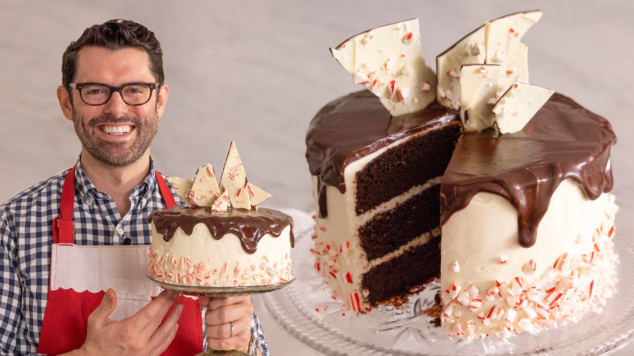 Chocolate Peppermint Cake | Christmas Cake