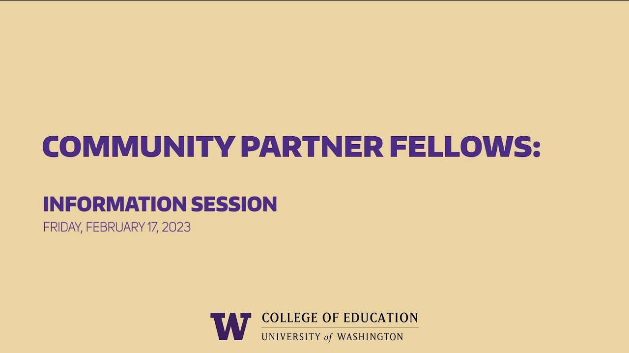 Community Partner Fellows Information Session