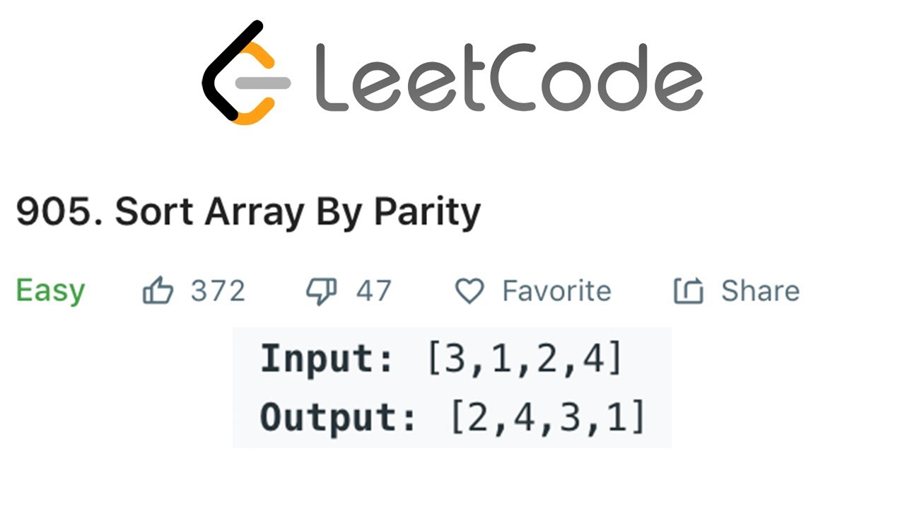 LeetCode Sort Array By Parity Solution Explained - Java