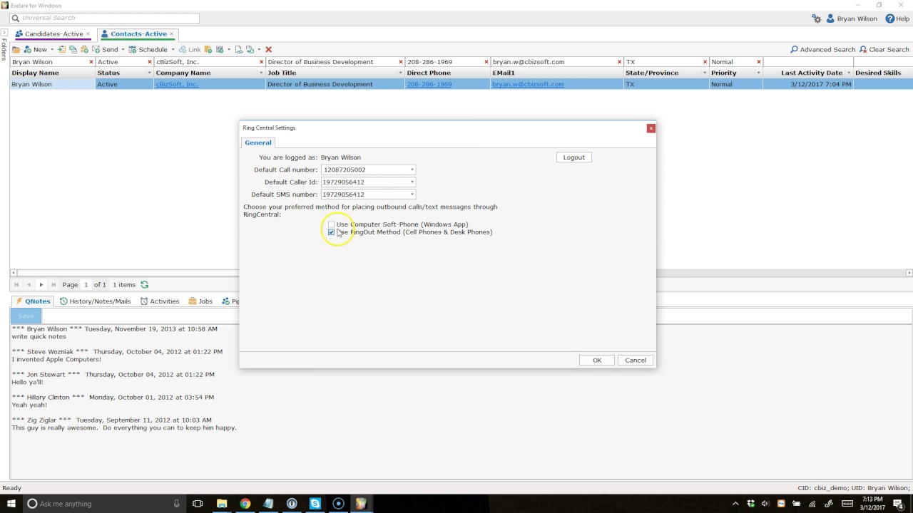 Setting up RingCentral Integration