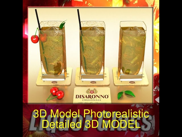 3D Model Photorealistic Detailed Cocktail 3D Model - FlatPyramid