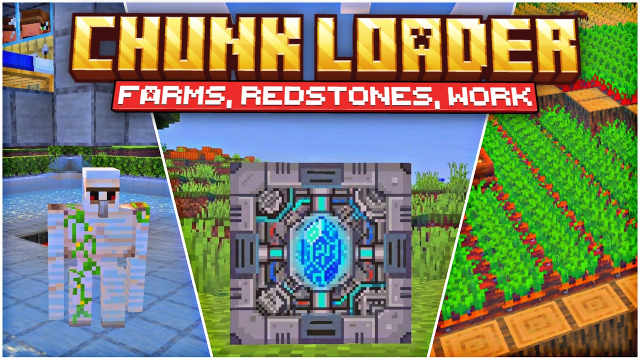 BEST Chunk Loader Addon For MCPE 1.21+ | Fix Farm Not Working | All Farm Work