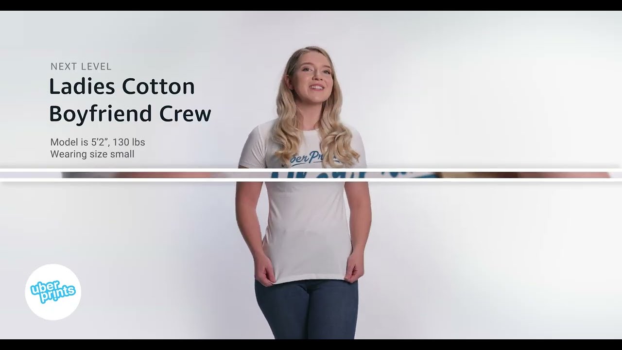 Ladies Cotton Boyfriend Crew by Next Level - Review Clip | Custom Printed at UberPrints