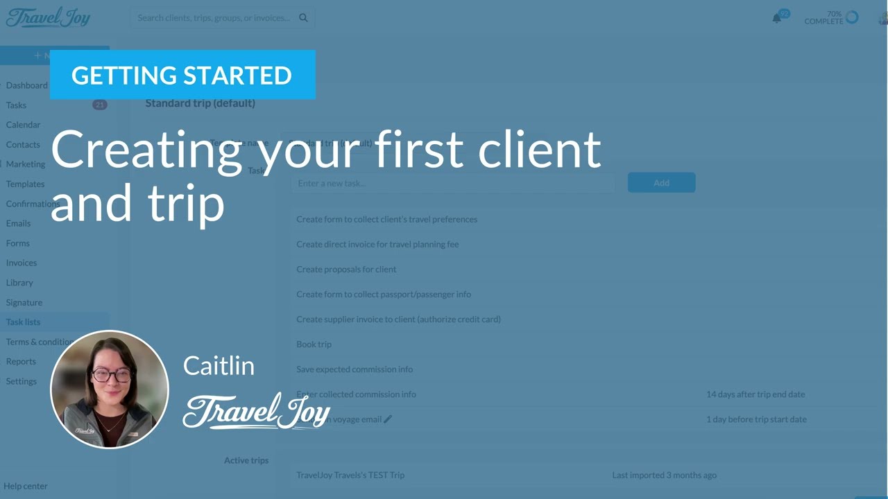 Create a first client and trip
