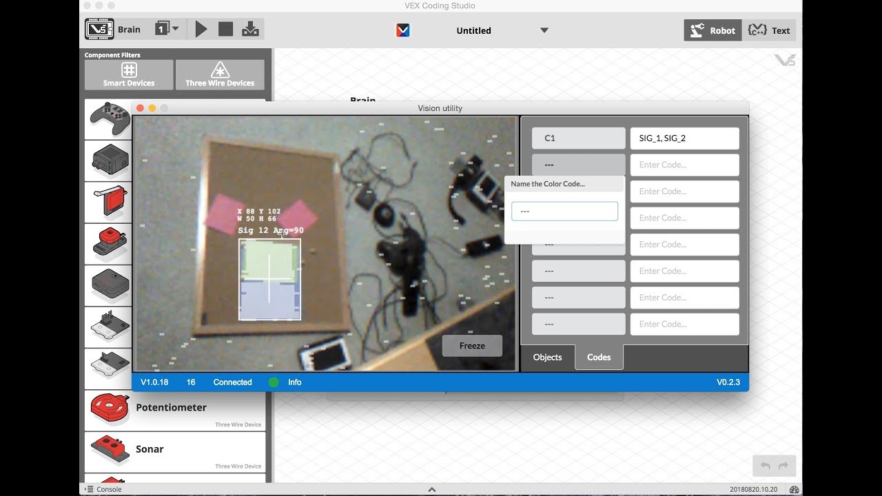 Vision sensor setup - VEX Coding Studio Tech Support - VEX Forum