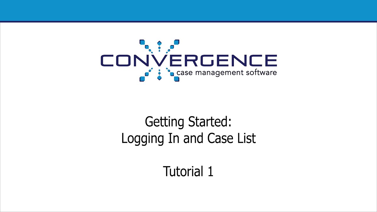 Convergence Software, Tutorial 1: Getting Started