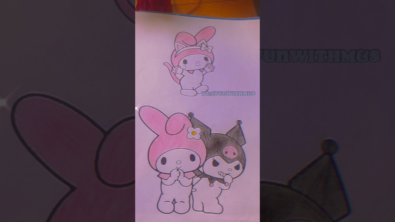 Colouring Sanrio my melody character kuromi transition / Fun with m & s