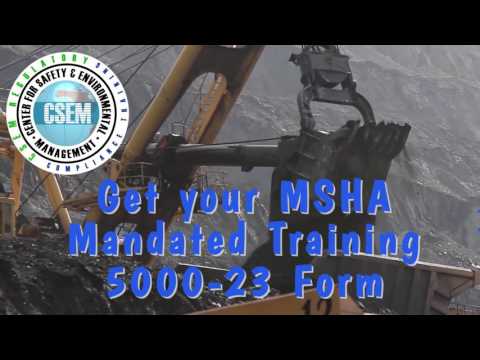 MSHA part 48 24 hour Initial Surface Training